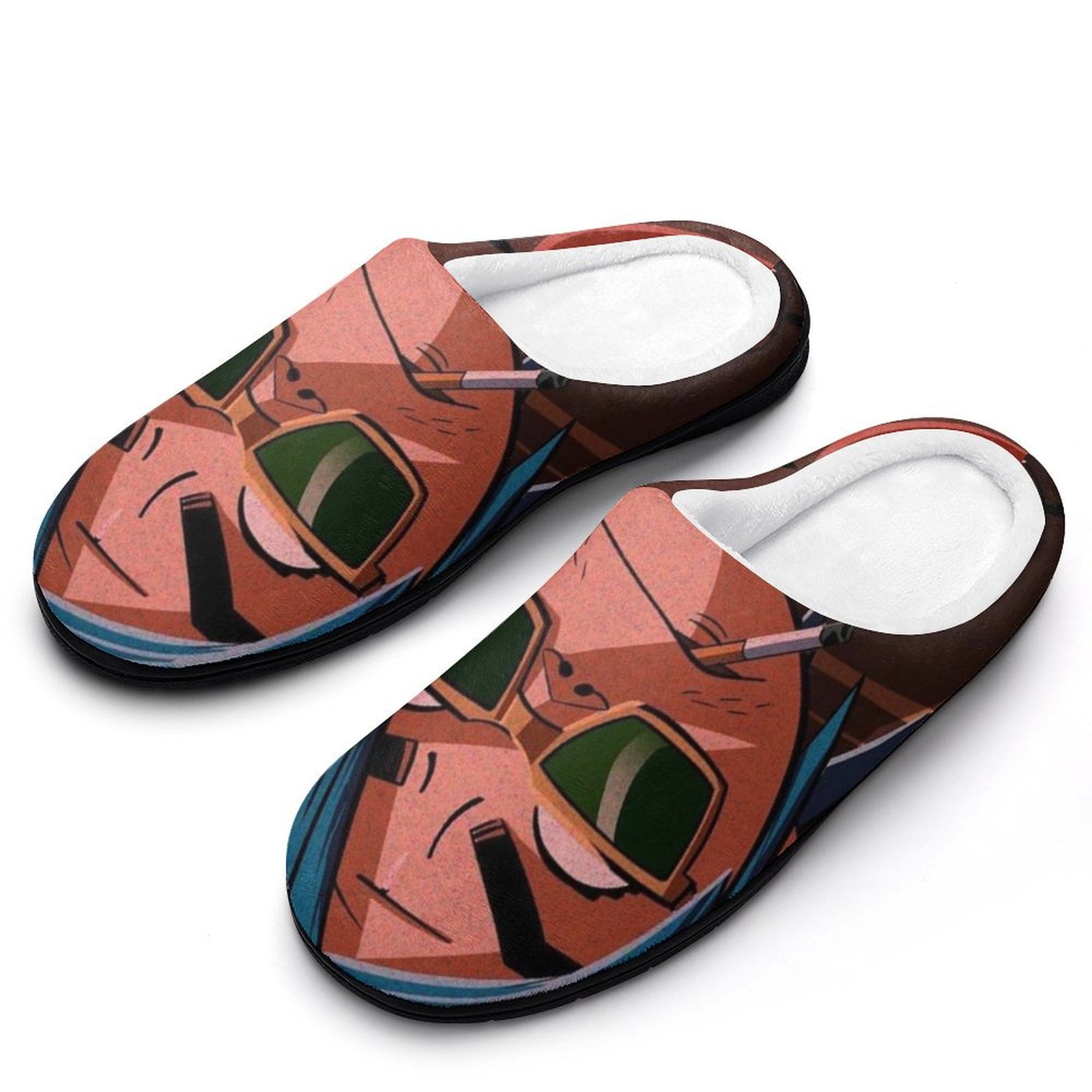 2d Gorillaz Music Men's Fuzzy Slippers House Open Back Slippers Closed ...