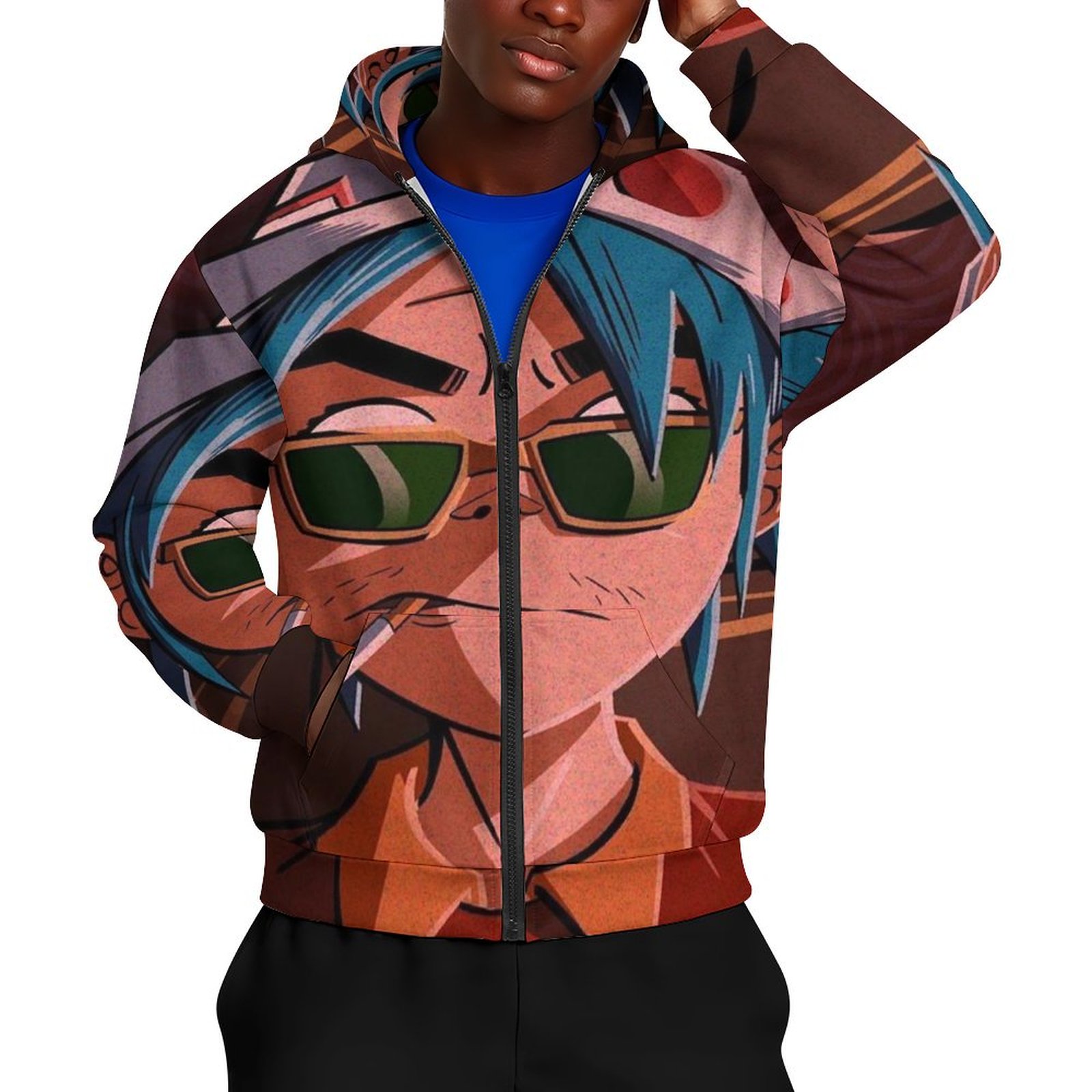 2d Gorillaz Music Teen Sweatshirts Zipper Hoodies Coat Jacket With ...