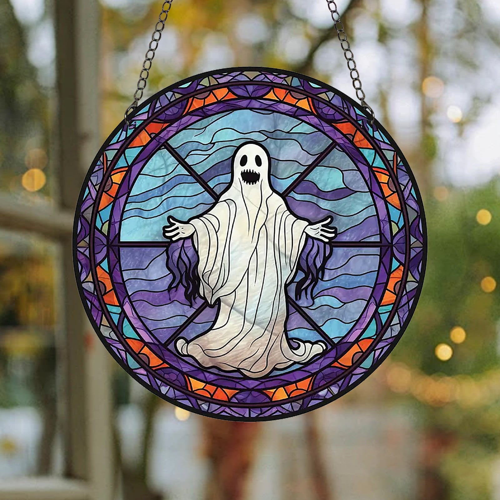 2d Holiday Pendants Halloween Acrylic Stained Glass Window Decorations ...