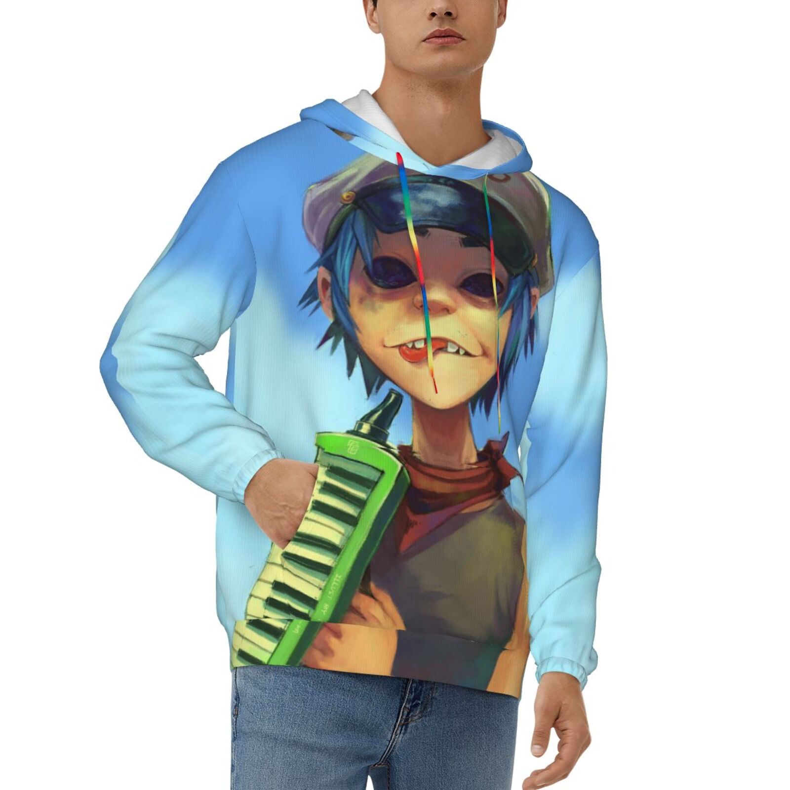 2d Love Noodle Men Hoodie Long Sleeve Pullover Casual Sweatshirt Teen ...