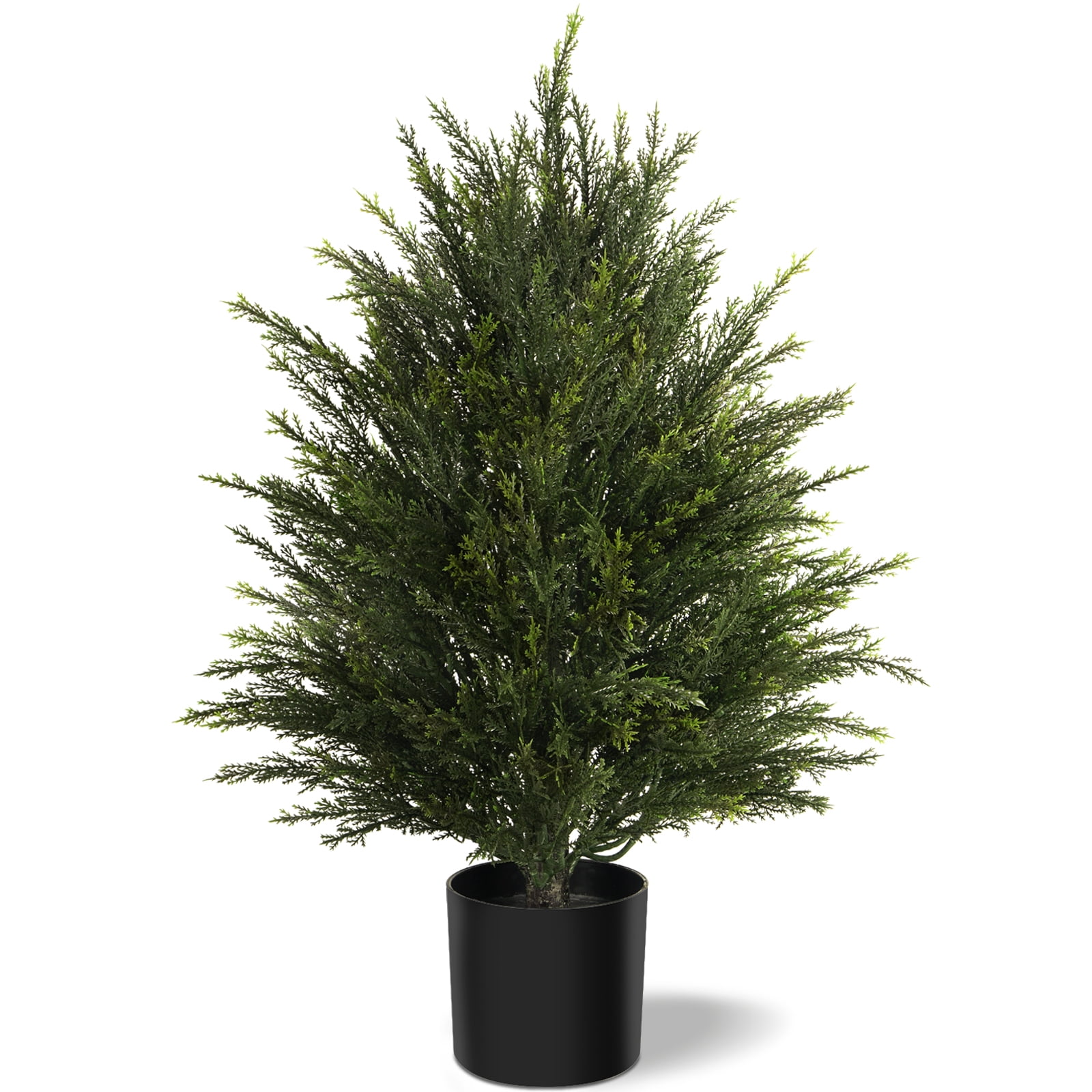 OLIVIVI Artificial Cedar Tree 2FT Tall Faux Silk Plant for Home Office ...