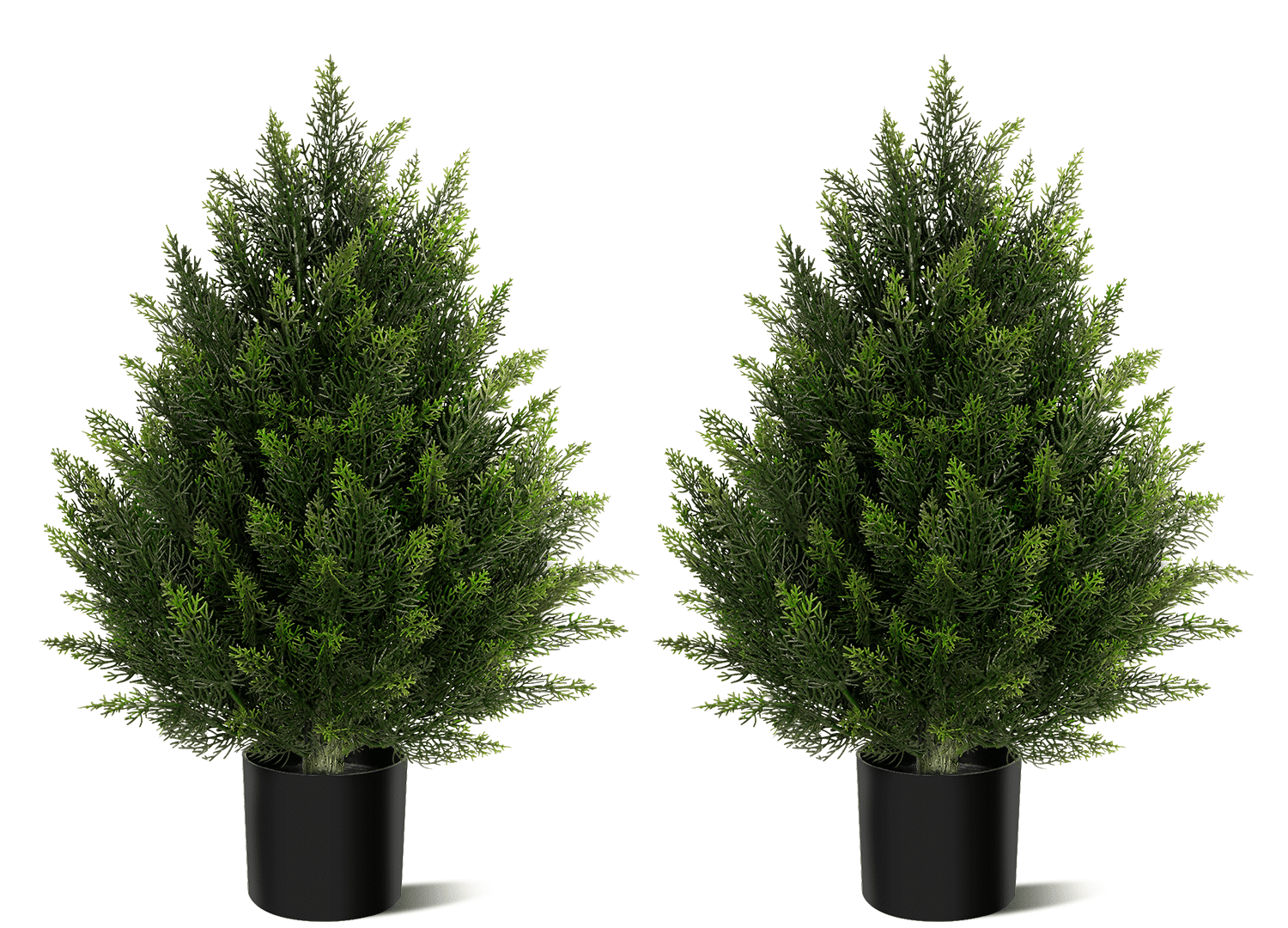 2ft (60cm) Artificial Potted Cedar Tree - Tower 2 Pack | Realistic Fake ...