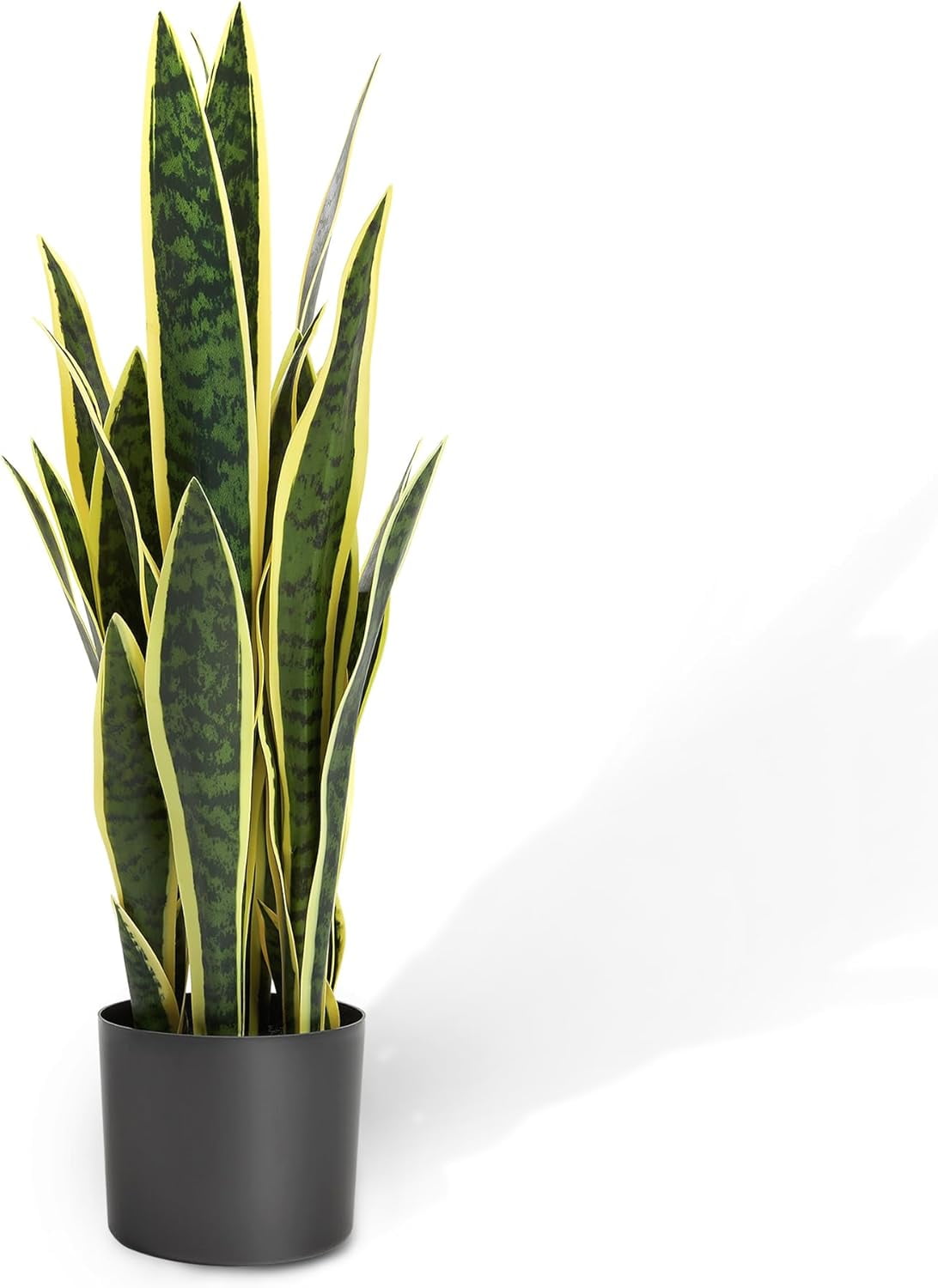 2ft Artificial Snake Plant, 32 Lifelike Faux PVC Leaves, Indoor Home ...
