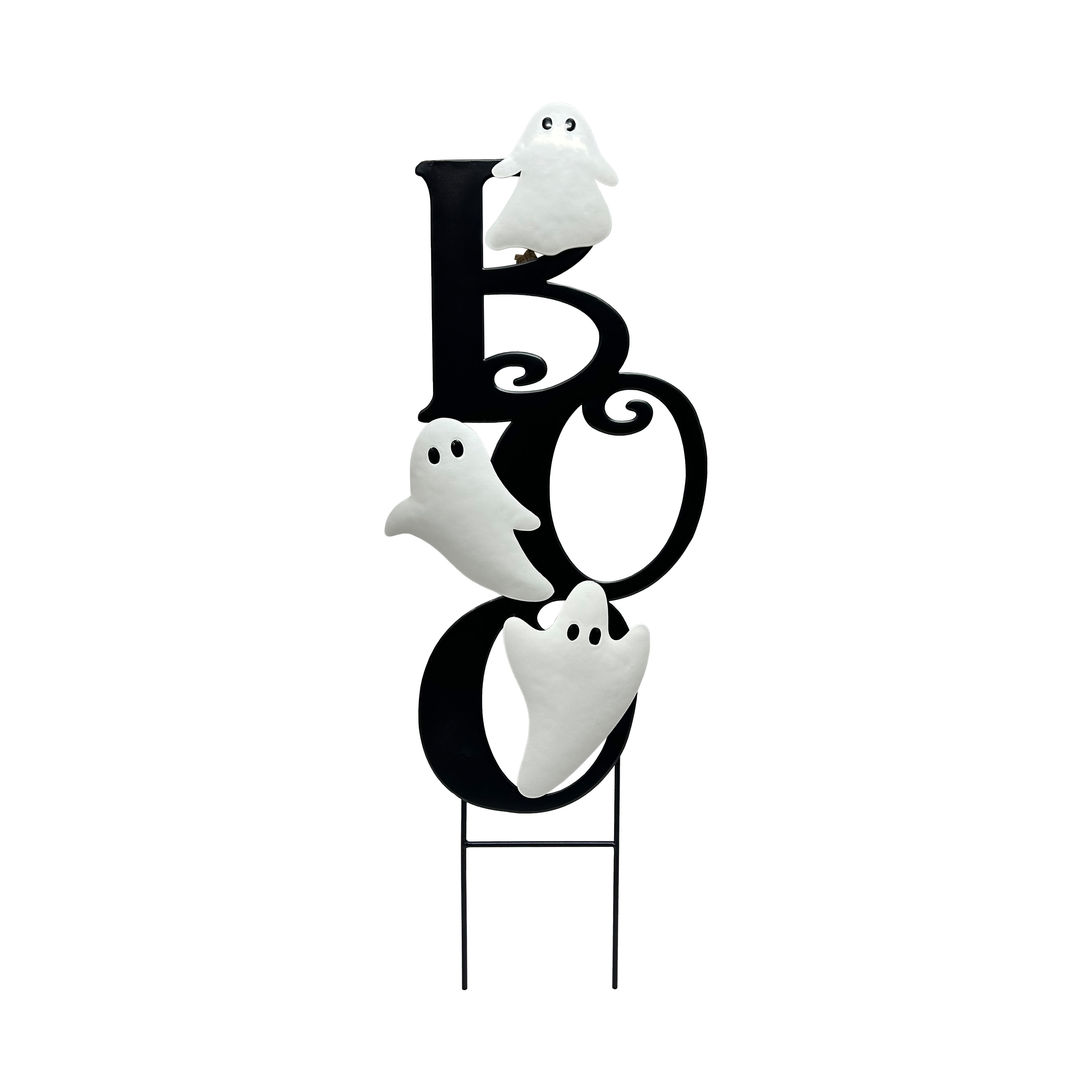 2ft. Black & White Boo Metal Yard Stake by Ashland® - Halloween Outdoor ...