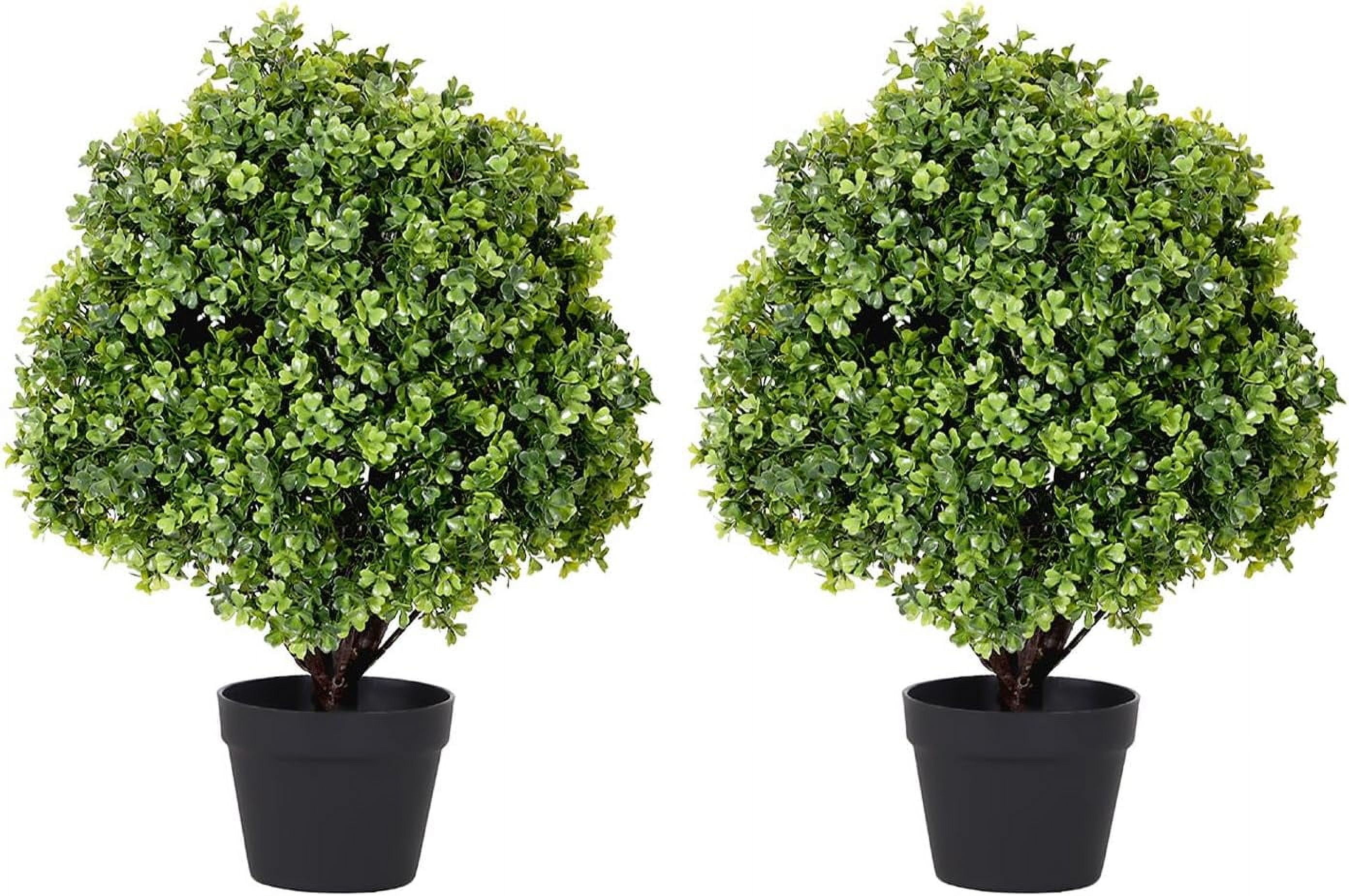2ft Boxwood Topiary Ball Trees Artificial Outdoor Set of 2, 24" UV ...