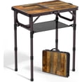 2ft Brown Foldable Camping Table, 24" x 16" Adjustable Height Portable ...