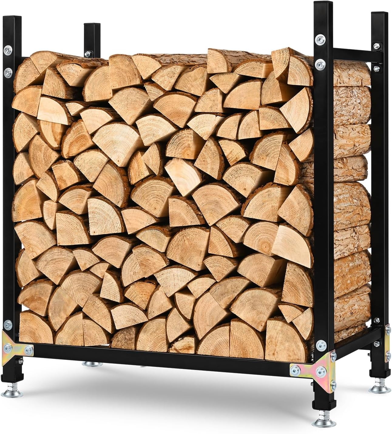 2ft Firewood Rack Indoor, Modern Wood Racks with Rust-Proof L-Shaped ...