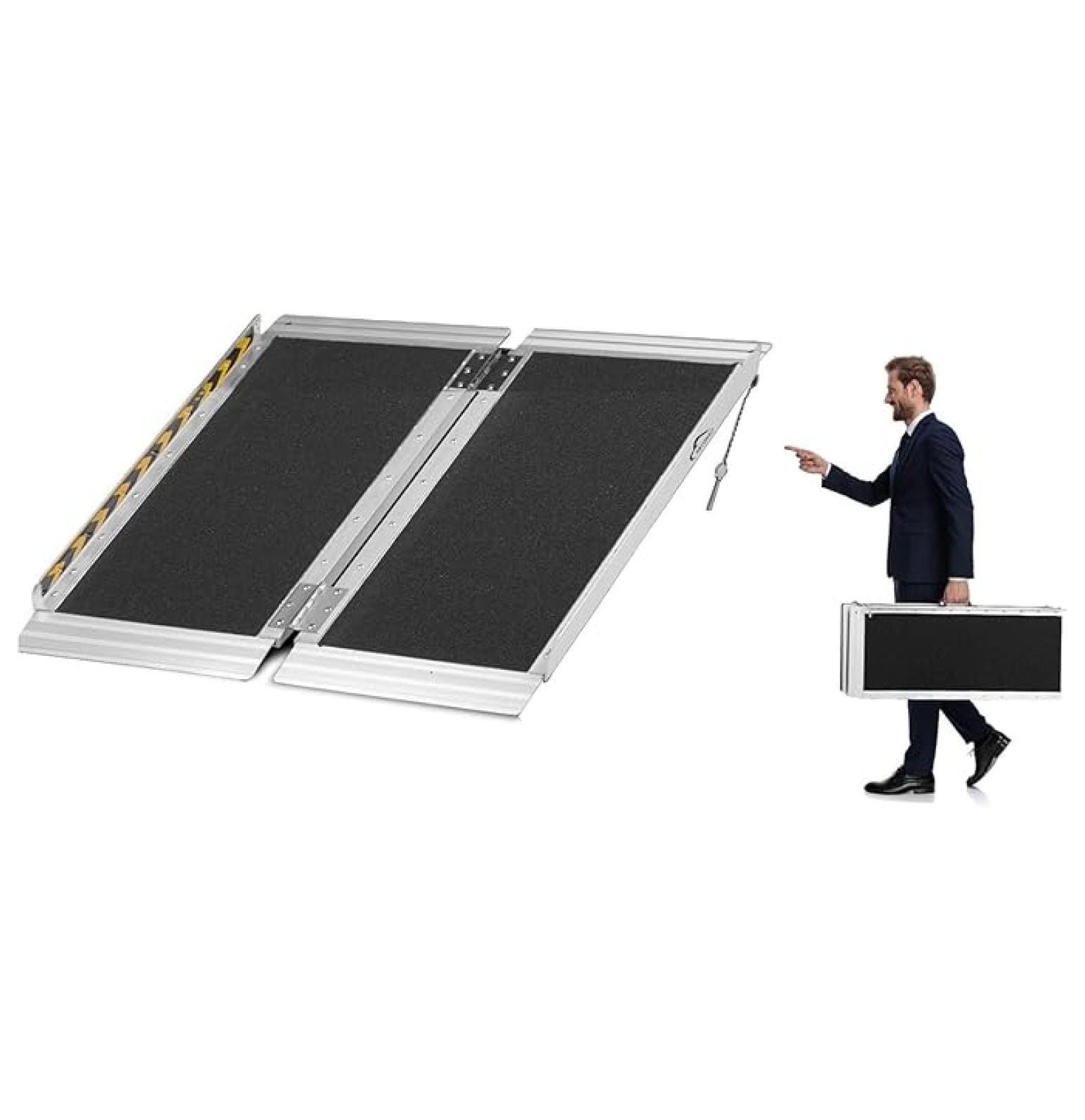 2ft Portable Wheelchair Ramp Non-Slip Aluminum Folding Handicap Home ...