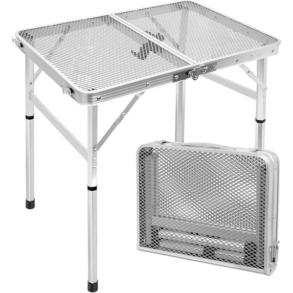 2ft Small Folding Table with Carry Handle, Adjustable Height from 10.6 ...