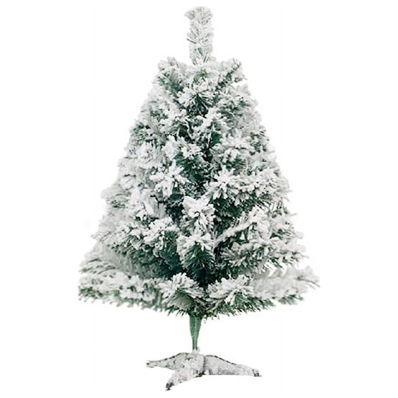 2ft Snow Flocked Christmas Tree with Base 60 Tips Artificial Xmas Tree ...