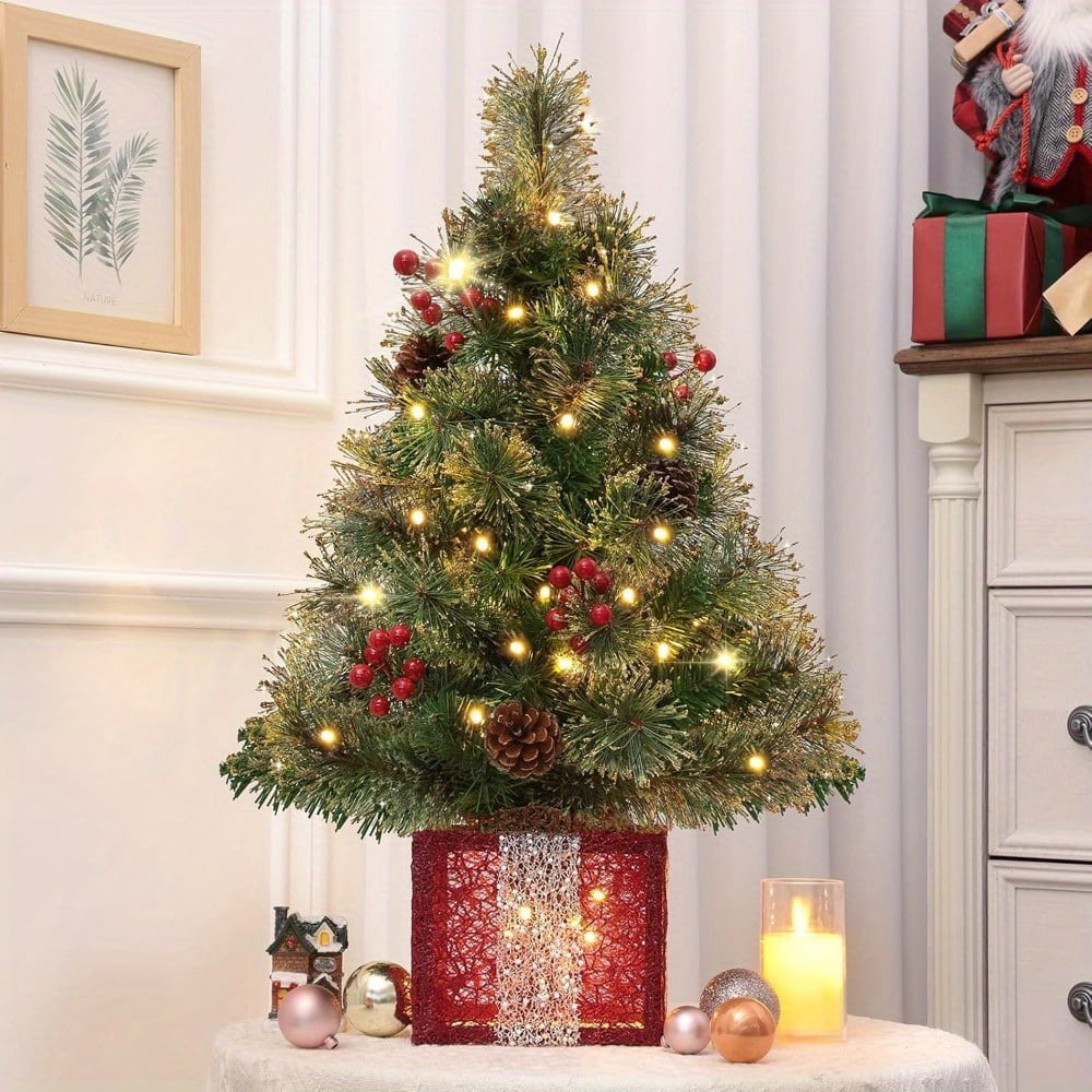 2ft Tabletop Artificial Christmas Tree with Lights - Battery Powered ...