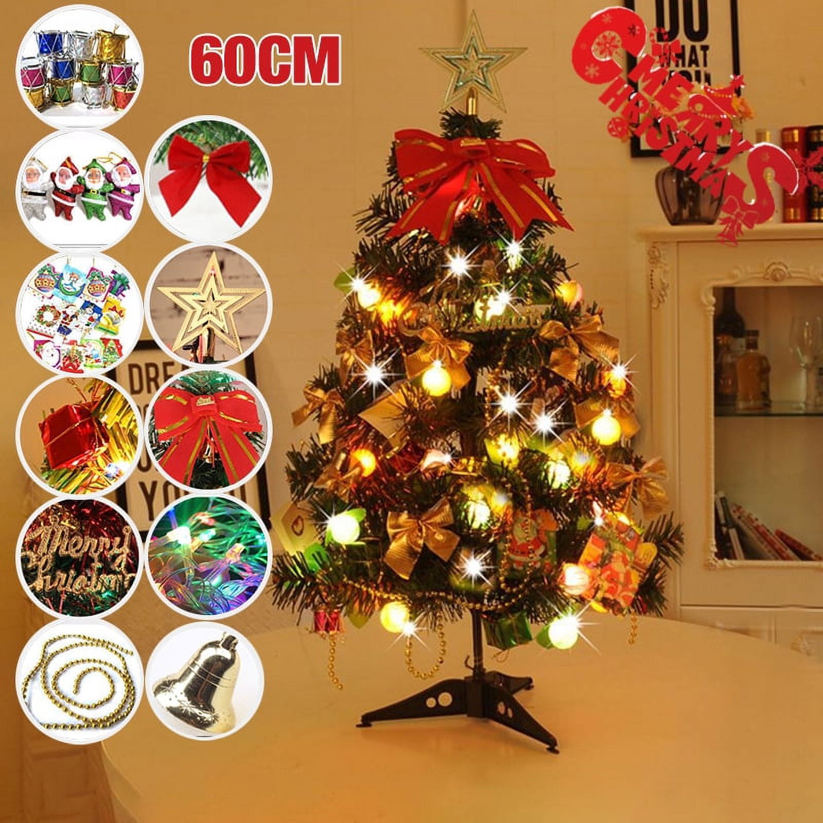 2ft Tabletop Christmas Tree, Small Artificial Xmas Tree, Holiday Decor ...