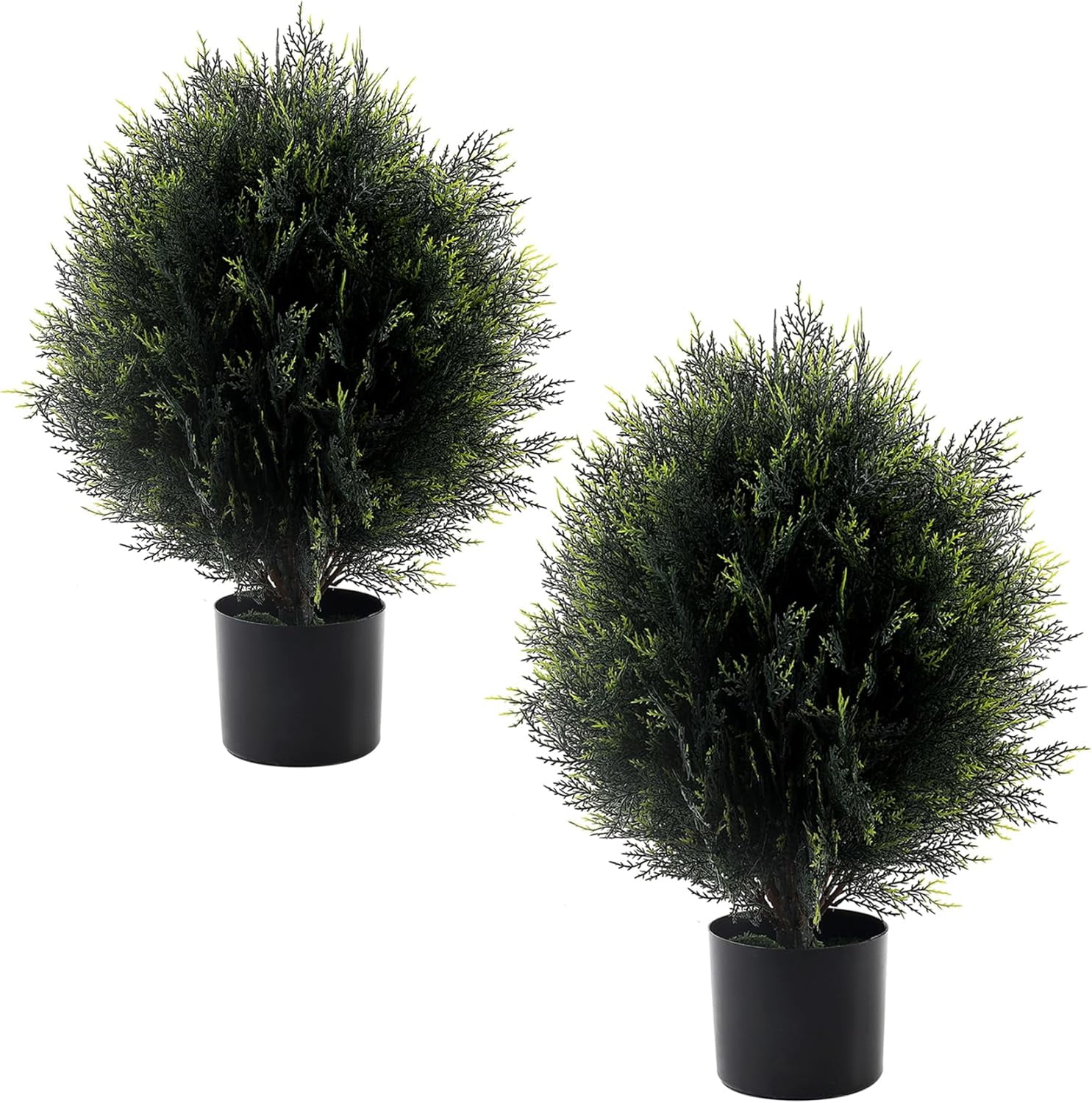 2ft Topiary Balls Artificial Outdoor Set of 2, Fake Cypress Tree ...