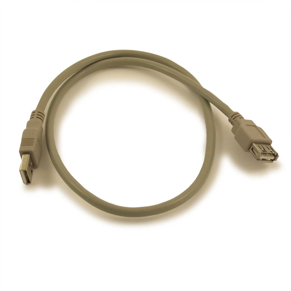 2ft USB 2.0 EXTENSION Type A Male to A FEMALE Cable, Beige - Walmart.com
