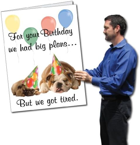 2ft x 3ft Birthday Card, We Got Tired Theme, Large Greeting Card with ...