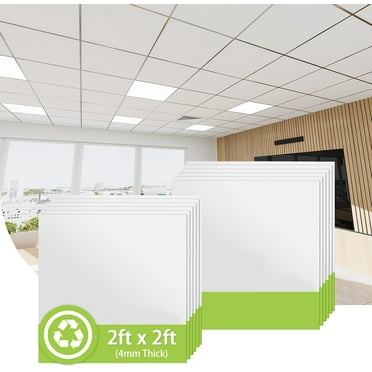 White 2 ft. x 2 ft. Decorative Square Drop Ceiling Tile, Lay-In PVC ...