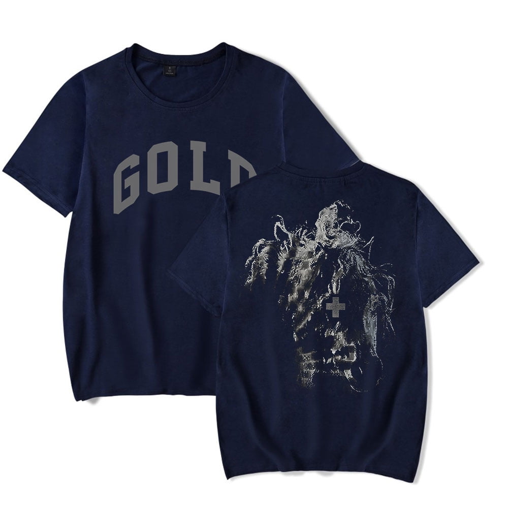 2hollis Gold T-shirt Short-sleeved Women Men Fashion Casual Summer ...