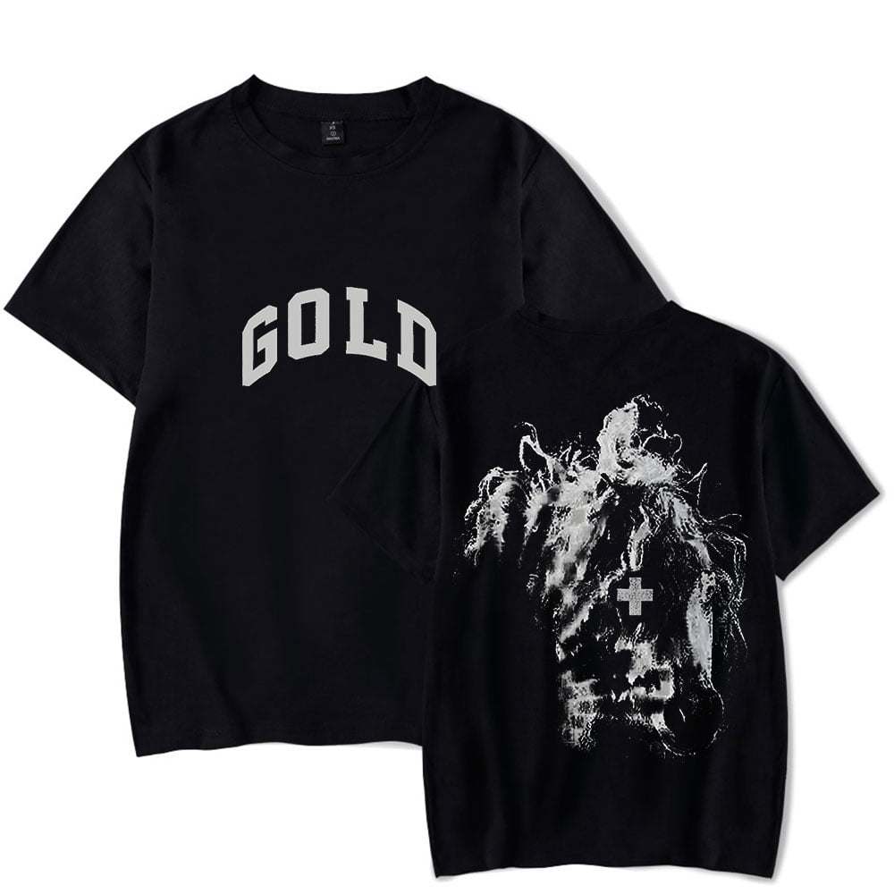 2hollis Merch Gold T-shirts Women Men Clothes Trend Casual Short Sleeve ...