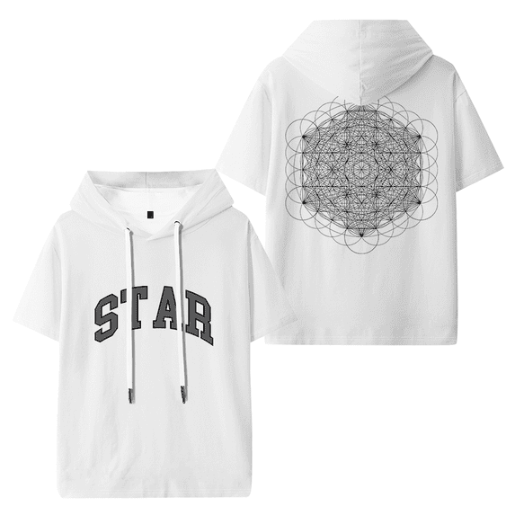 2hollis Merch Star Hooded T-shirt Unisex Short Sleeve Tee Casual Trendy ...
