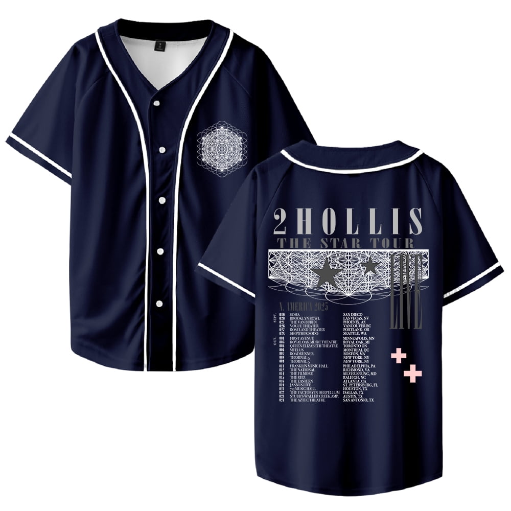 2hollis The Star Tour 2025 Merch Baseball Jersey V-Neck Shirt Women Men ...
