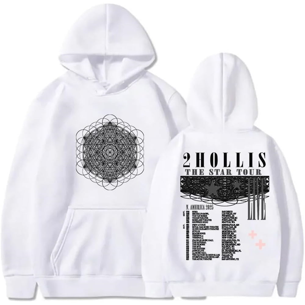 2hollis The Star Tour 2025 Merch Hoodie Pockets Drawstring Unisex ...