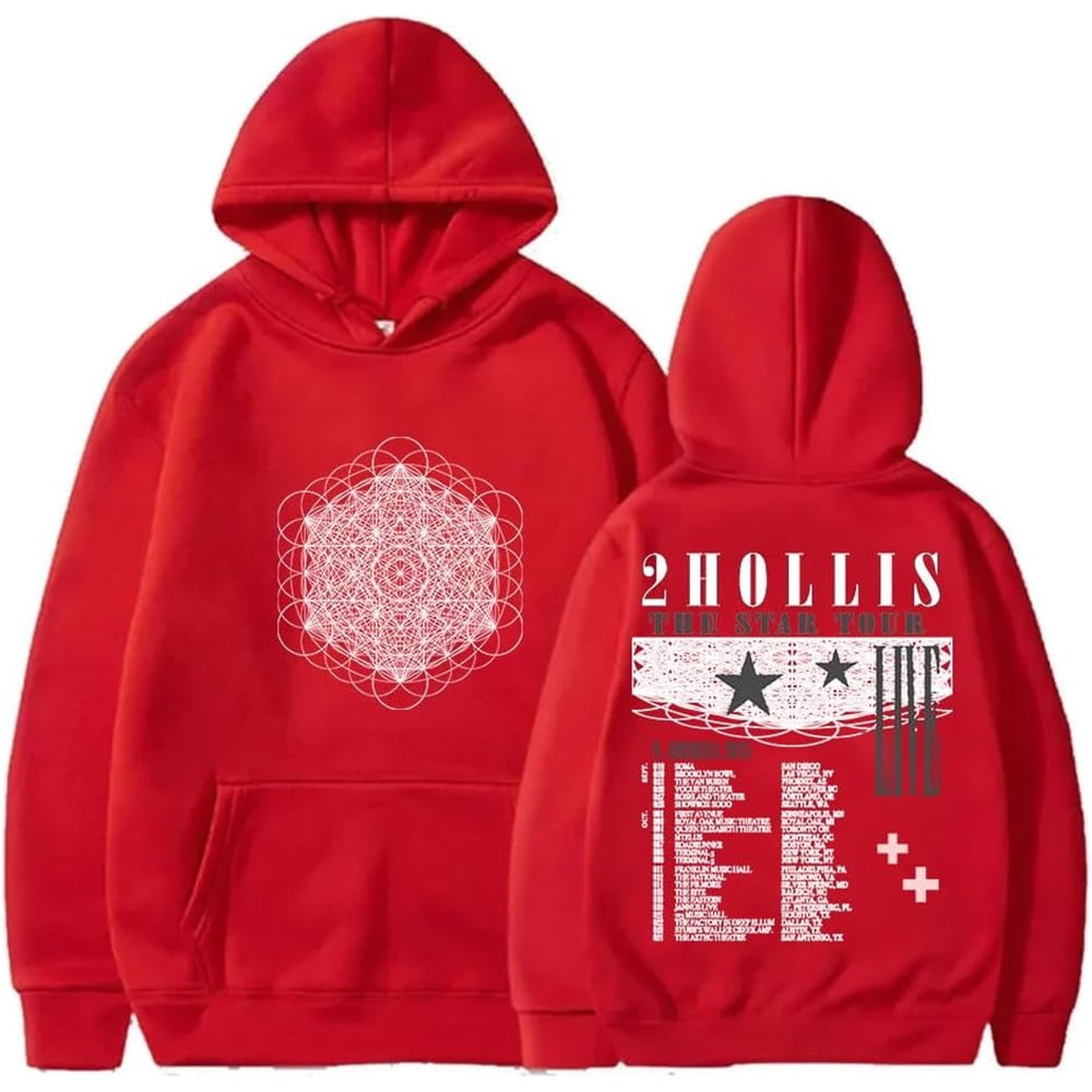 2hollis The Star Tour 2025 Merch Hoodie Pockets Drawstring Unisex ...
