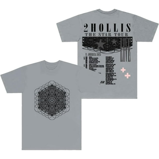 2hollis The Star Tour 2025 Merch Short Sleeve T-shirt Unisex Fashion ...