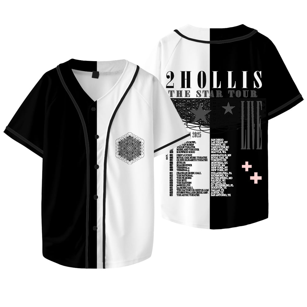 2hollis The Star Tour Merch Baseball Jacket Tee Unisex HipHop V-neck ...