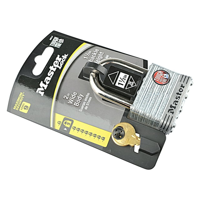 2in (51mm) Wide Laminated Steel Pin Tumbler Padlock with 1-1/2in (38mm ...