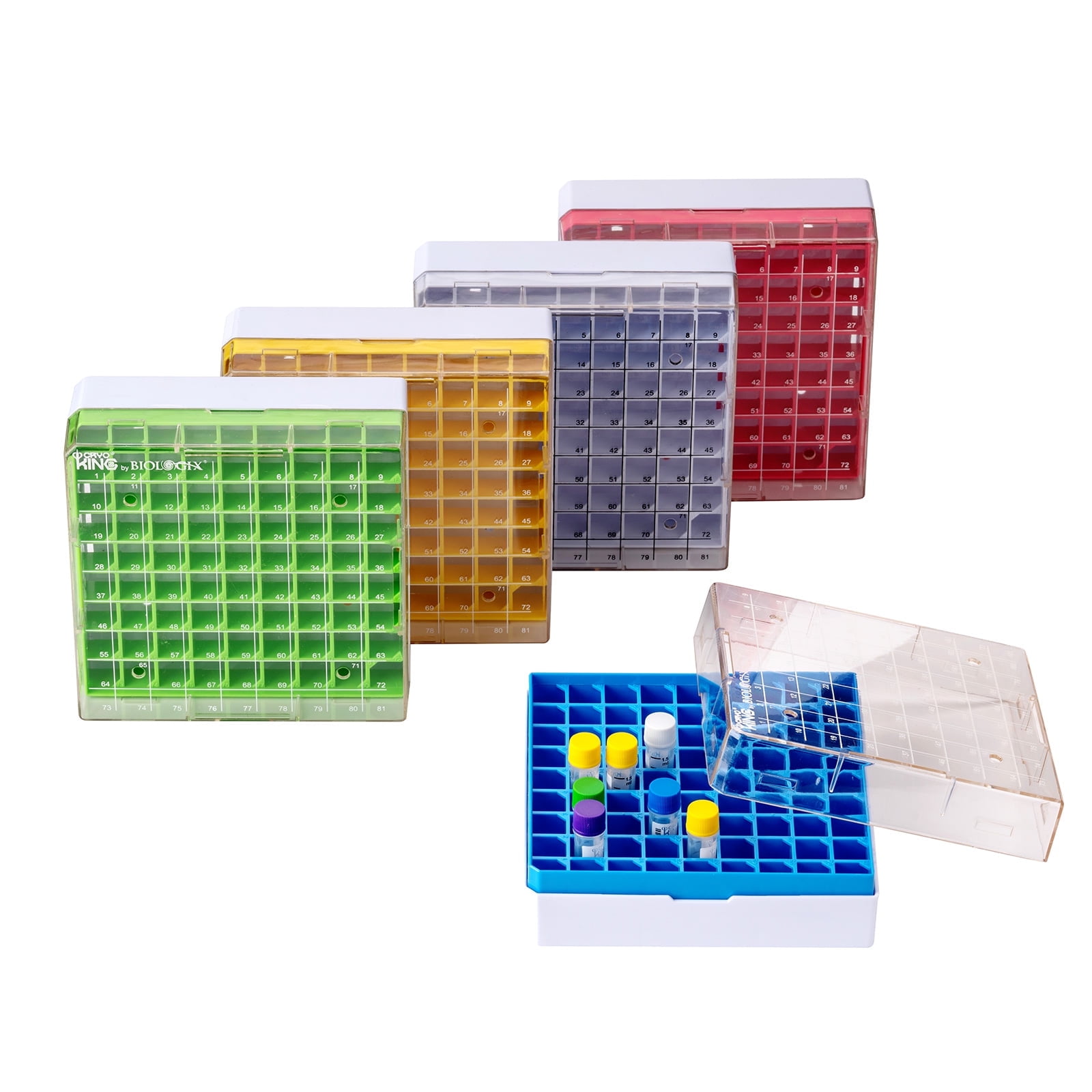 2in 81-Well PC Lab Freezer Box Cryo Boxes Cryogenic Storage Box ...