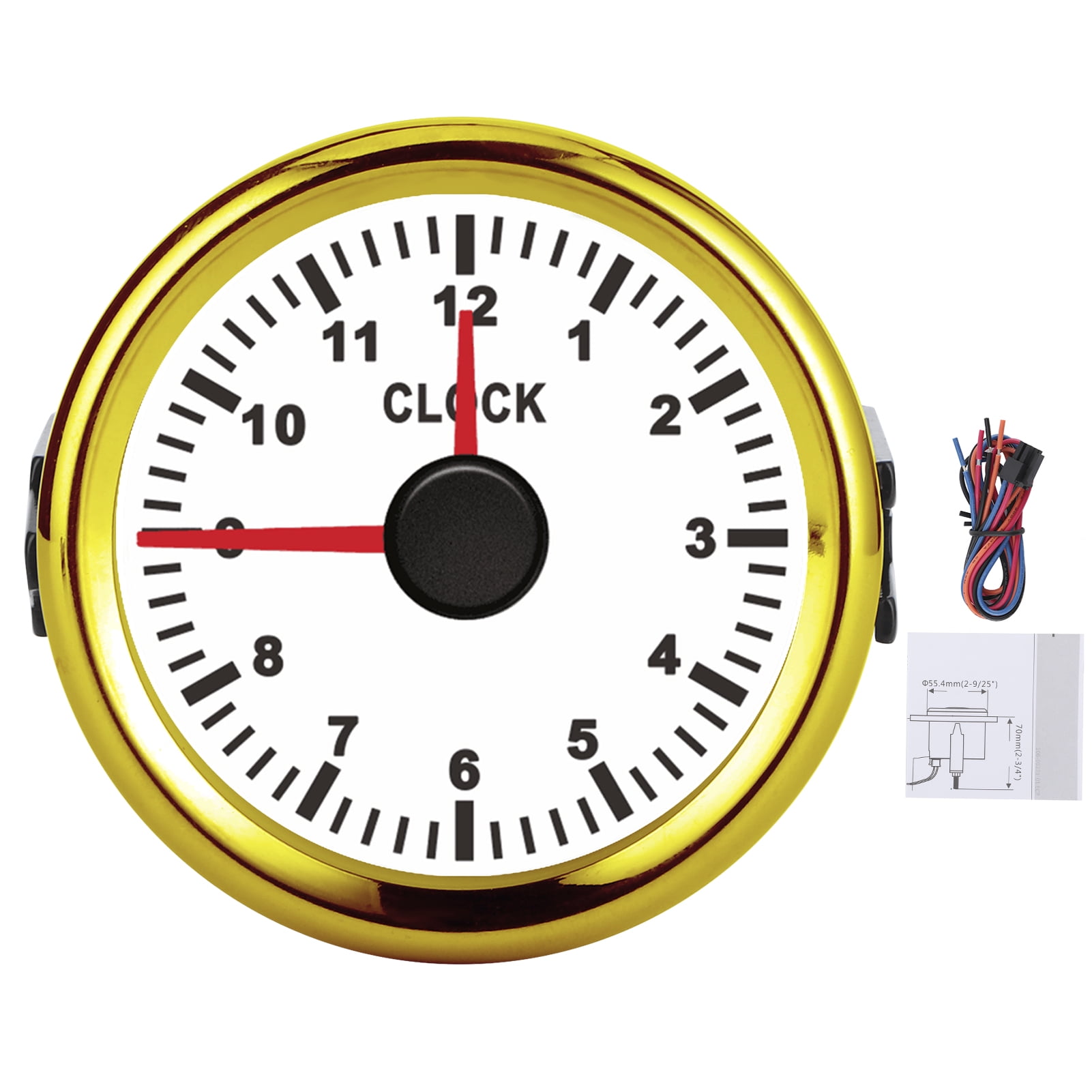 2in Universal Clock Gauge Instrument 0‑12 Hourmeter Red Backlight 12V ...
