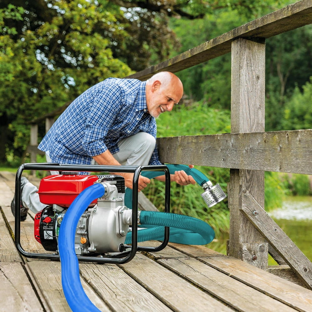 2in Water Transfer Pump Kit, 65ft Blue Backwash Hose and 20ft Green ...