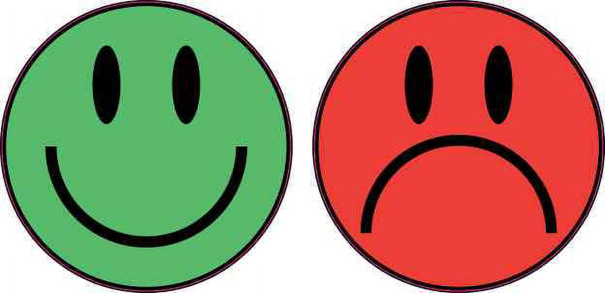 2in x 2in Happy and Sad Faces Stickers - Walmart.com