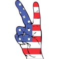 2in x 5in American Flag Peace Hand Sticker Cup Decal Car Bumper ...