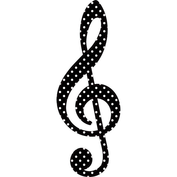 2in x 6in Polka Dot Treble Clef Sticker - Walmart.com