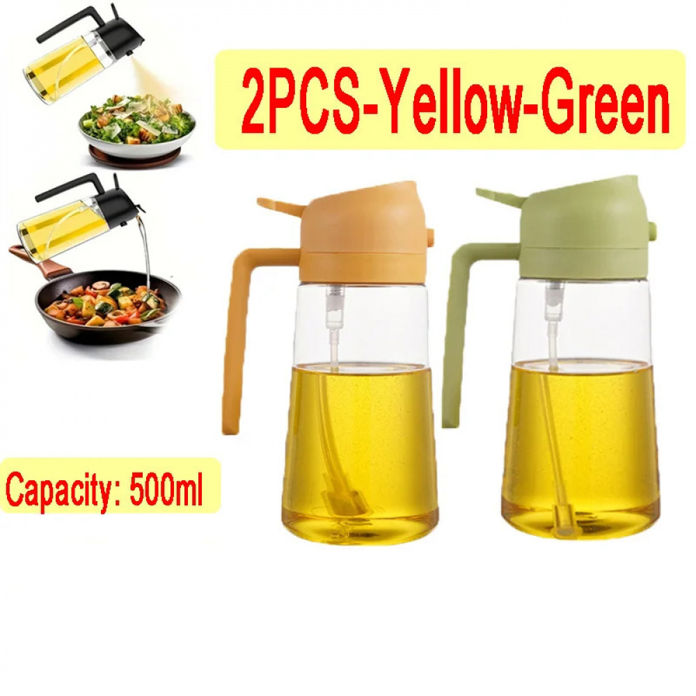 2in1 500ml Plastic Spray Oil Sprayer Bottle Spray Oil Dispenser Oil Jar ...