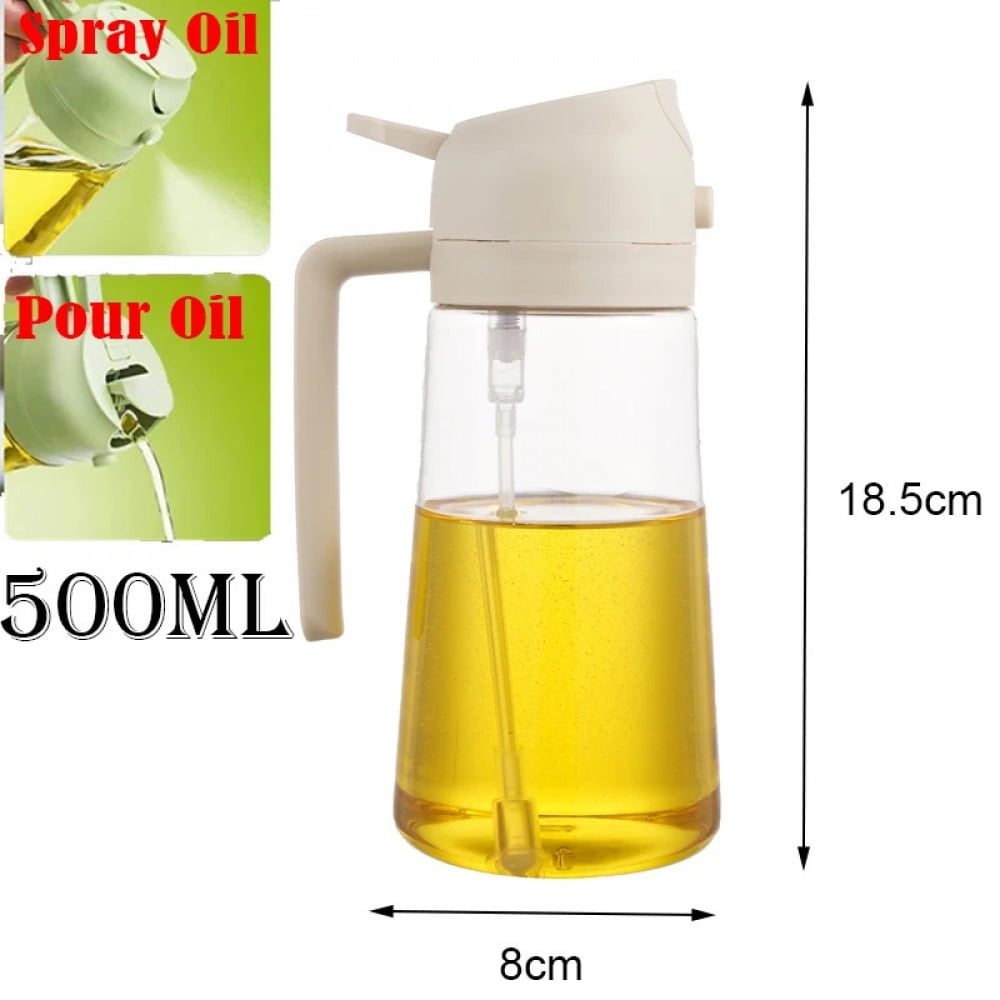2in1 500ml Plastic Spray Oil Sprayer Bottle Spray Oil Dispenser Oil Jar ...