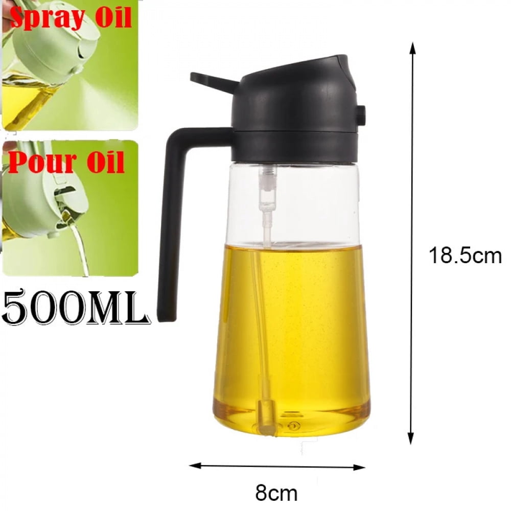 2in1 500ml Plastic Spray Oil Sprayer Bottle Spray Oil Dispenser Oil Jar ...