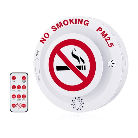 2in1 Cigarette Detector with Remote Control, No-Smoking and PM2.5 Alarm ...