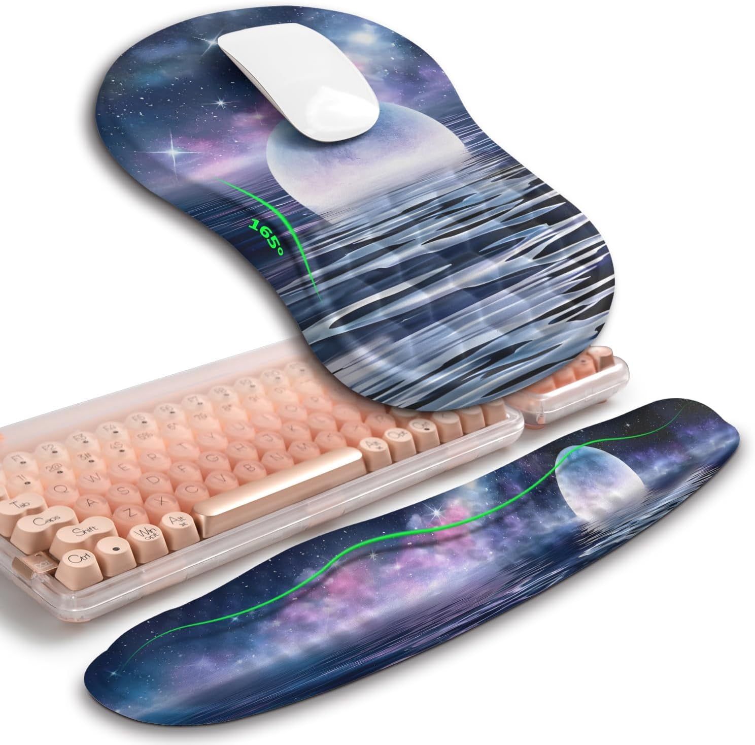 2in1 Combination, Wave Keyboard Wrist Rest and Curvature Pad Wrist ...