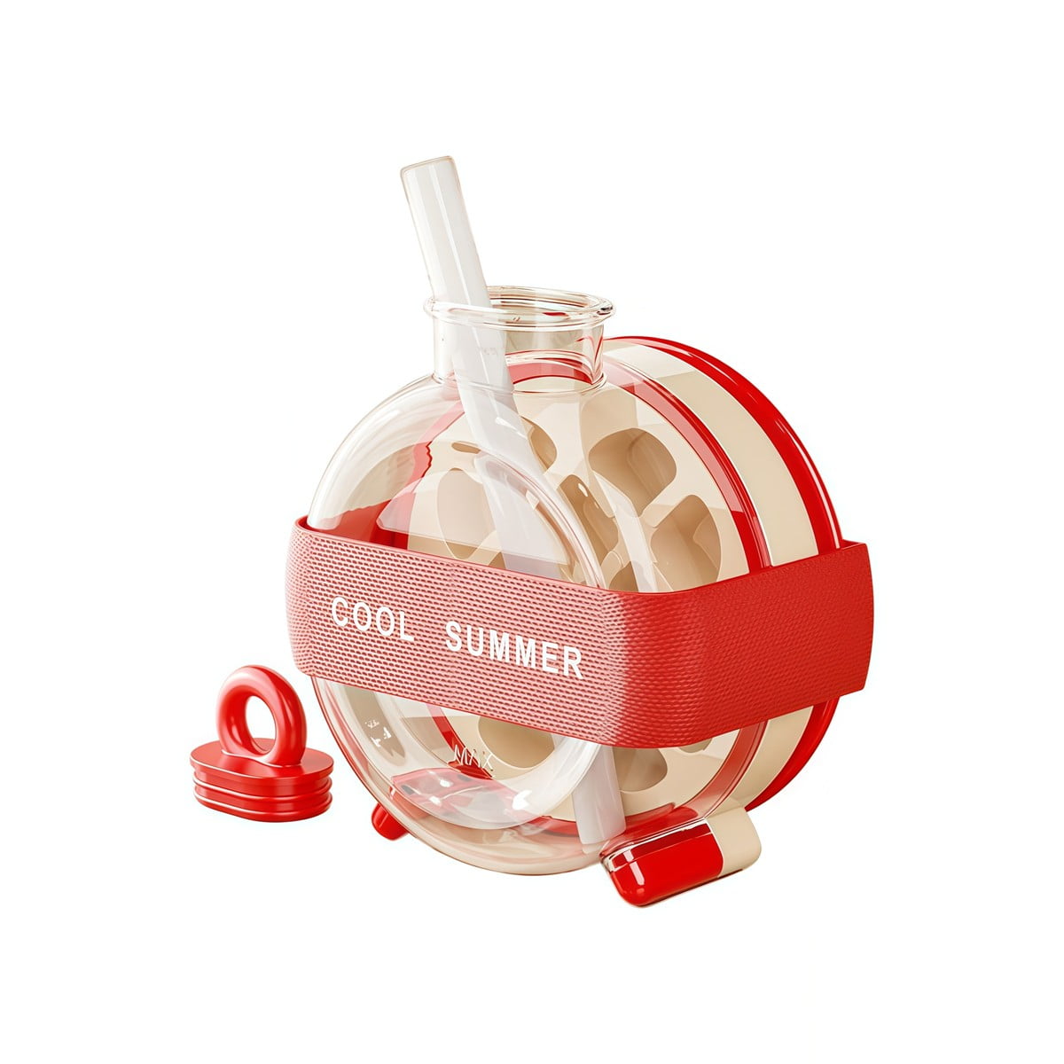 2in1 Ice Cube Bottle Water Bottle Ice Cube Tray with Lid and Bin Ice ...