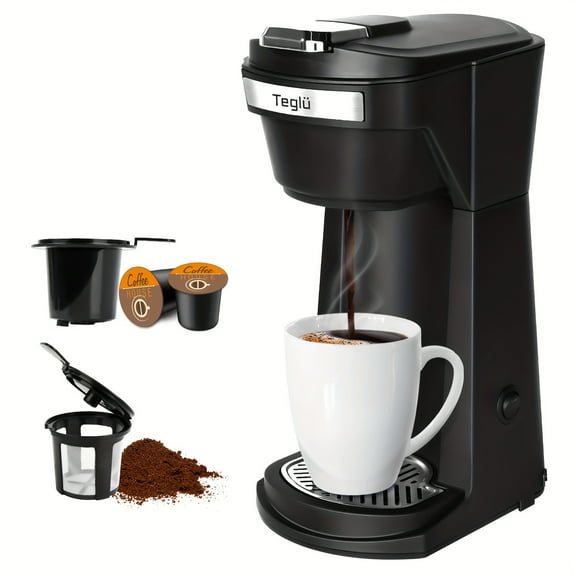 2in1 Single Serve Coffee Maker for K-Cup Pods & Ground Coffee, 3 Colors ...