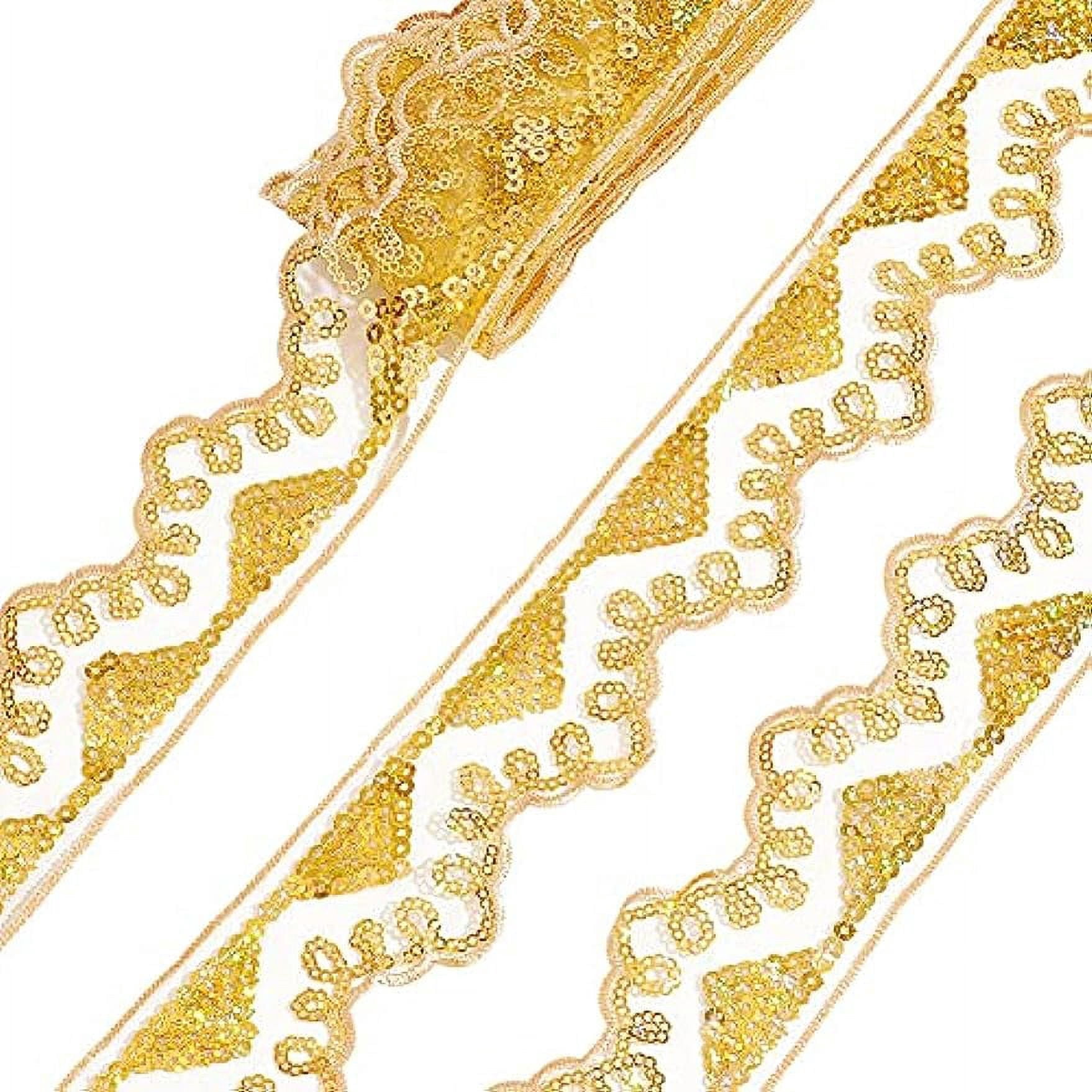 2inch Gold Lace Ribbons 10 Yards Jacquard Ribbon Floral Lace Trim Lace ...