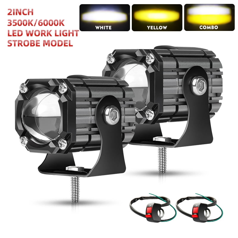 2inch Led Spot Work Light Strobe Light Free Switch 12V 24V Fog Lights Driving 4X4 4WD Led ...