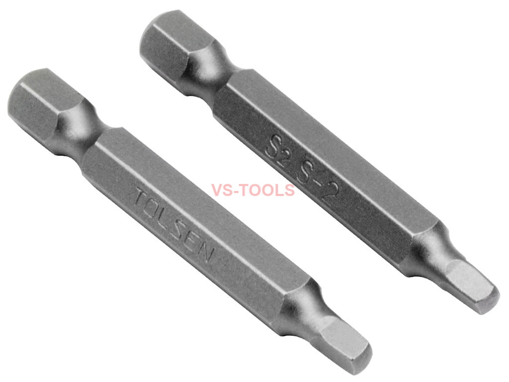 2inch Square Robertson Head Screwdriver Bit Set with 1/4inch Hex Shank ...