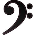 2inx 2.25in Black Bass Clef Sticker - Walmart.com