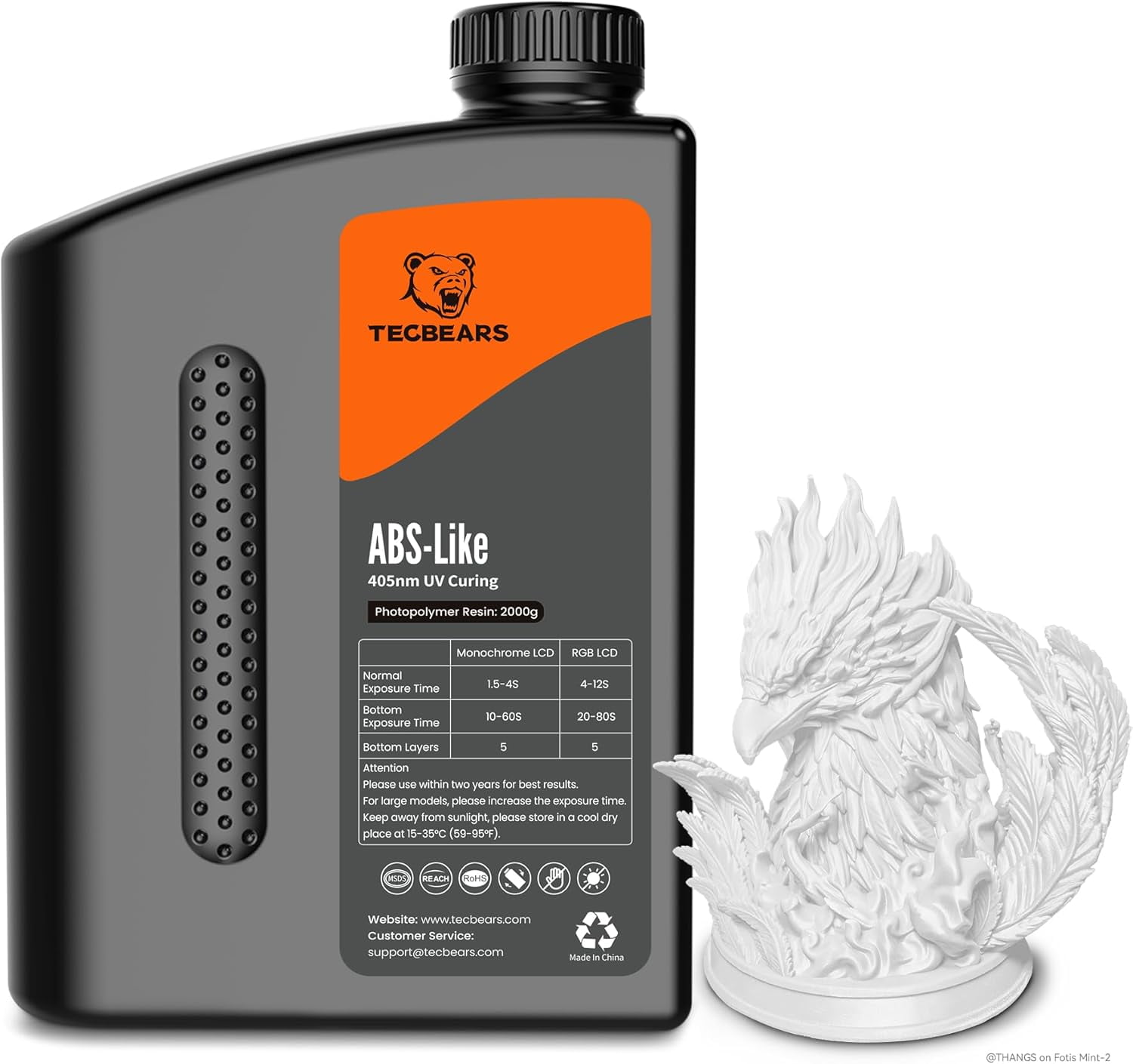 2kg ABS-Like Resin for 3D Printer, 405nm UV-Curing Photopolymer Resin ...