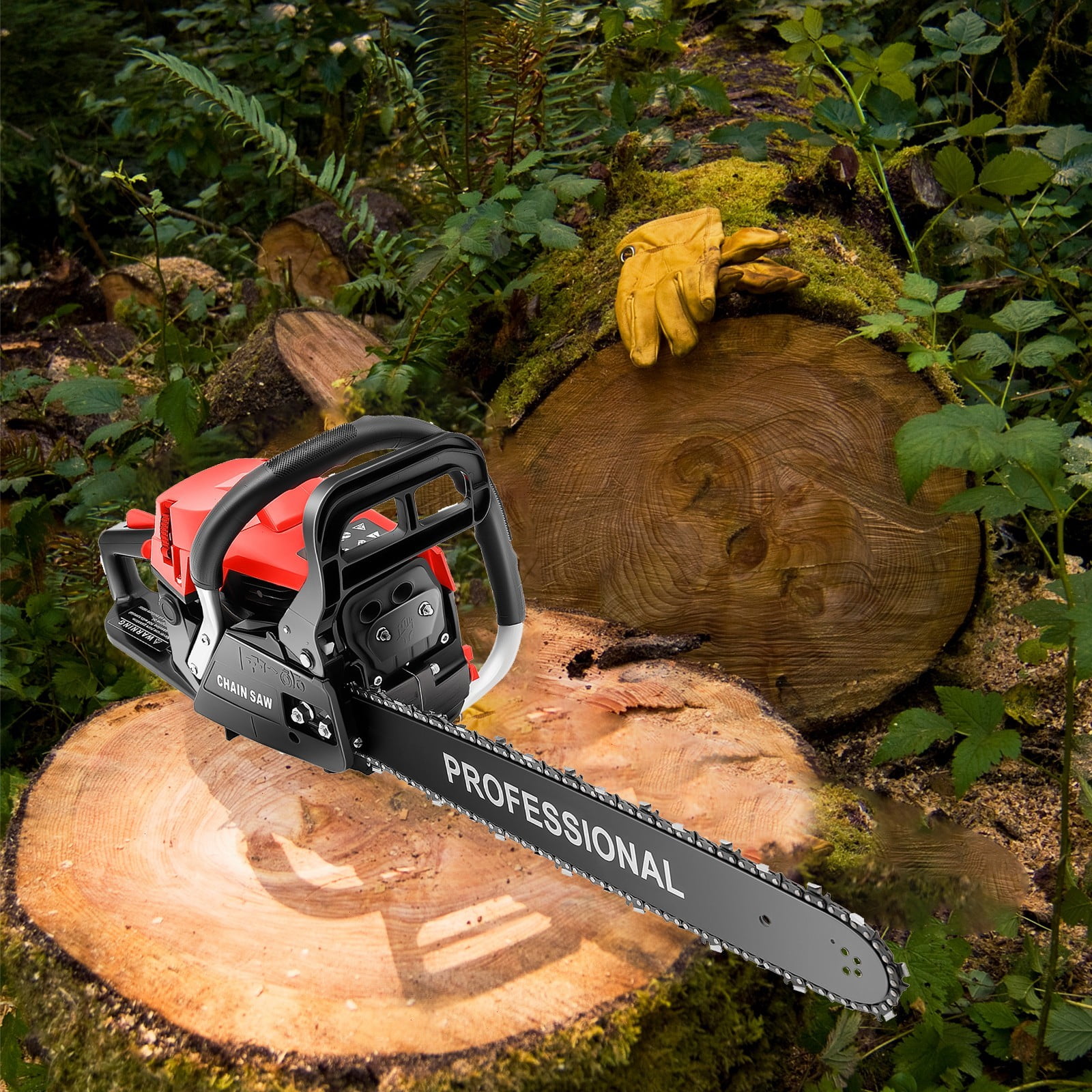 2kw 58cc Gasoline Chainsaw 2-Stroke Air-cooled Engine Handheld Chainsaw ...
