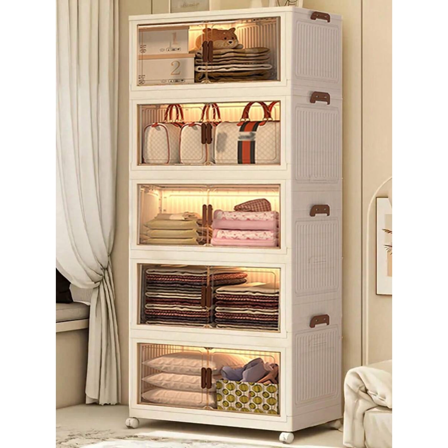 2layer Plastic Storage Bins, Foldable Storage Bins With LIDS And Wheels ...