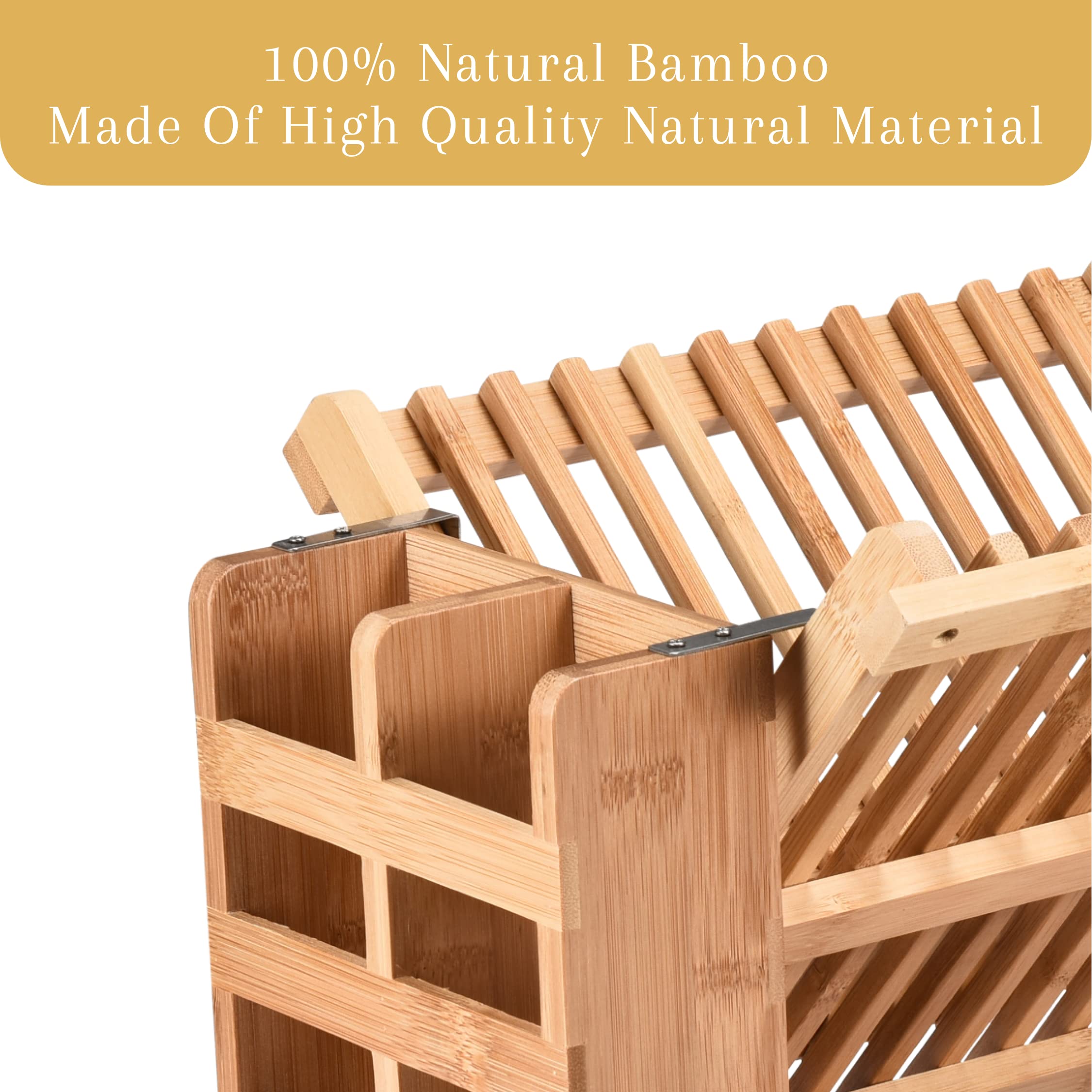 Better Homes & Gardens Natural Bamboo Dish Rack, 17.72'' x 12.28 ...